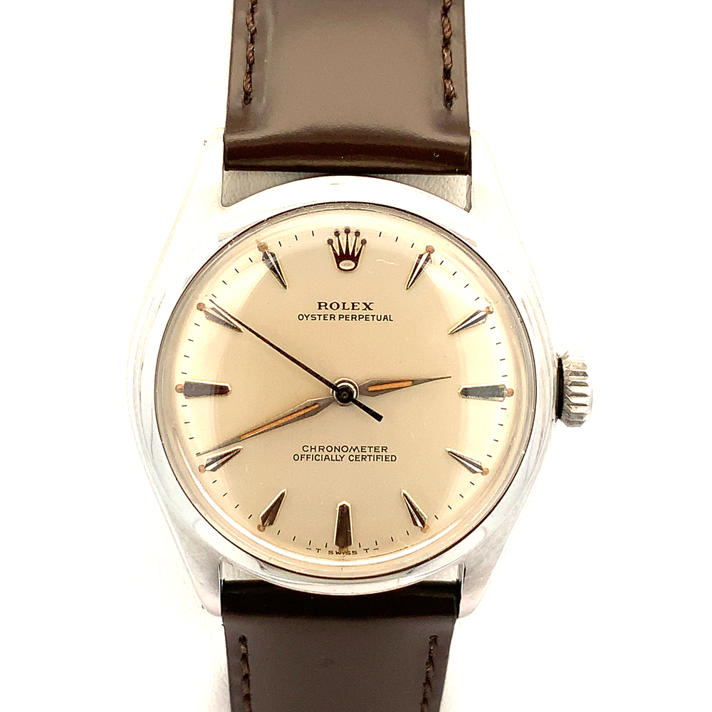 Men's Rolex 6106 Oyster Perpetual Stainless/Leather | Walt's Pawn ...