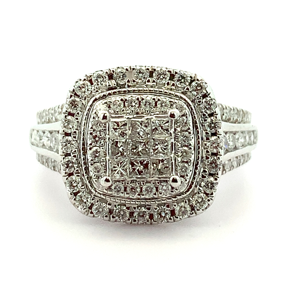 10k Diamond Princess Cluster Bridal Ring 1.00tdw | Walt's Pawn ...