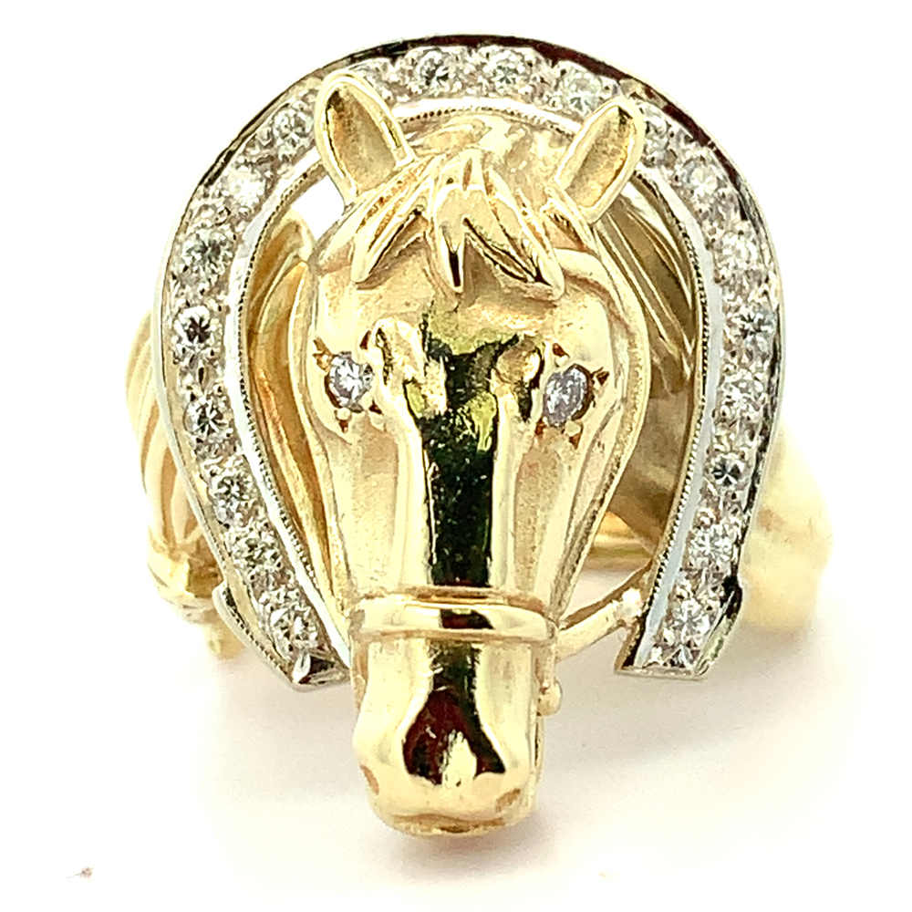 14k Horse Diamond Ring 0.25tdw | Walt's Pawn & Jewelry Buyer